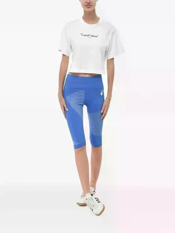 Off-White Logo Print Cycling Shorts - Blue