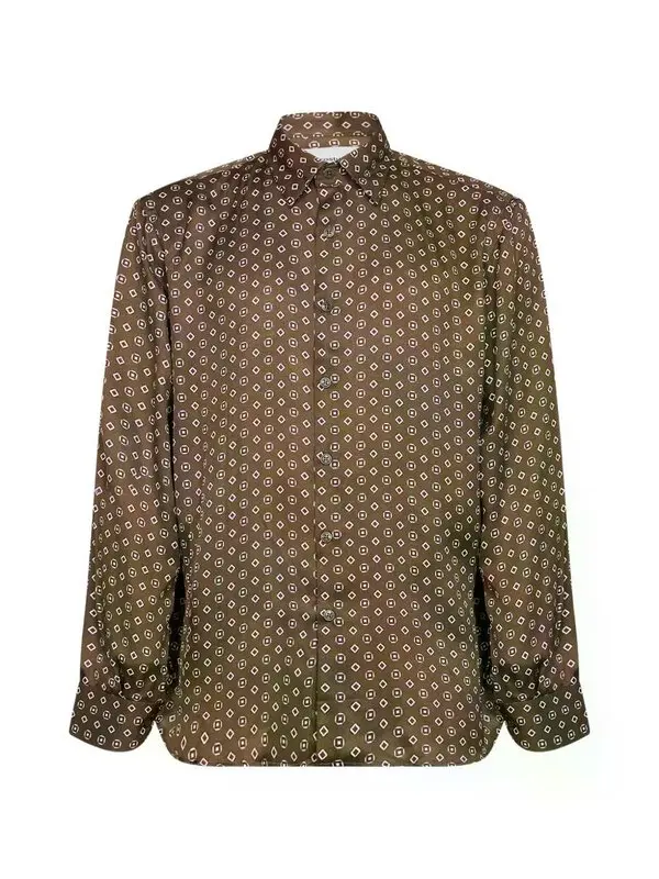 COSTUMEIN Geometric-print Long-sleeve Shirt - Brown