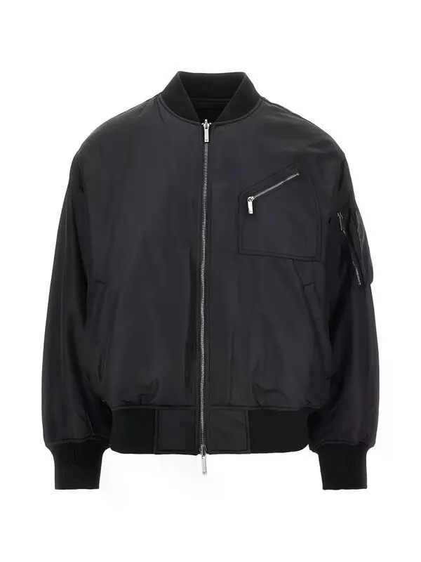 Emporio Armani Logo-patch Zip-up Bomber Jacket - Black
