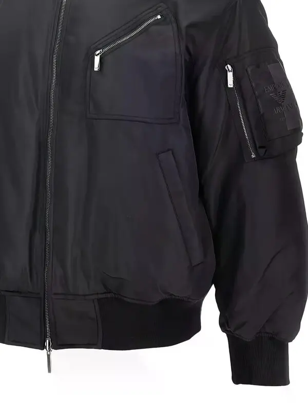 Emporio Armani Logo-patch Zip-up Bomber Jacket