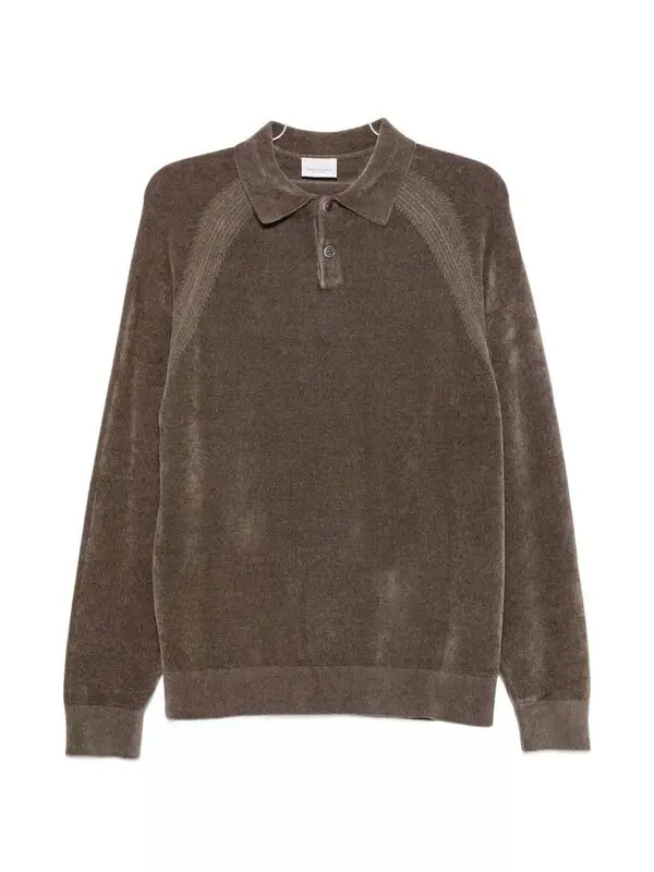 PROFUOMO Button-fastening Long Sleeve Polo Shirt