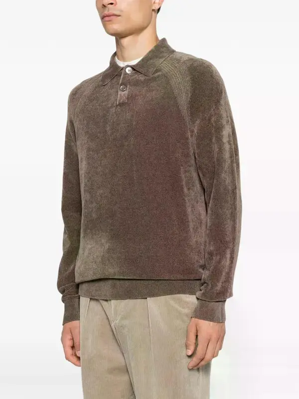 PROFUOMO Button-fastening Long Sleeve Polo Shirt