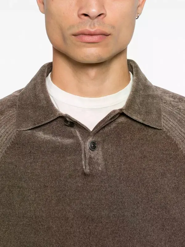 PROFUOMO Button-fastening Long Sleeve Polo Shirt