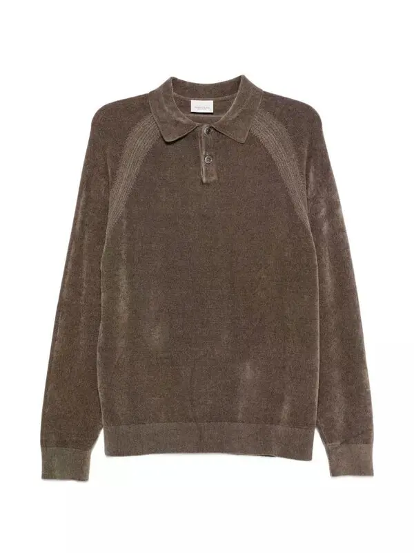 PROFUOMO Button-fastening Long Sleeve Polo Shirt