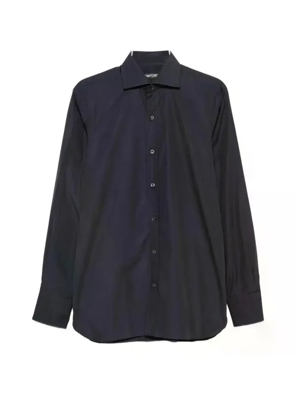 TOM FORD Spread-collar Button-up Shirt - Blue
