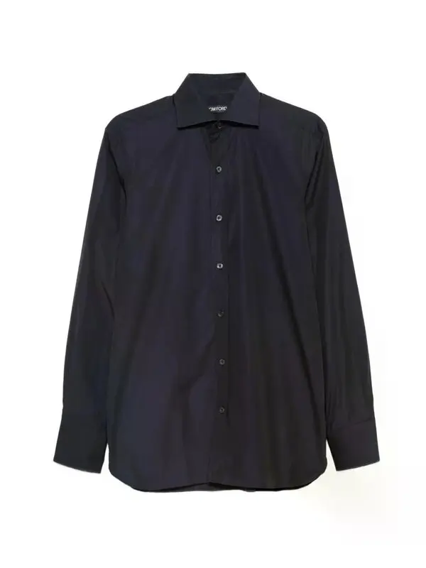 TOM FORD Spread-collar Button-up Shirt - Blue