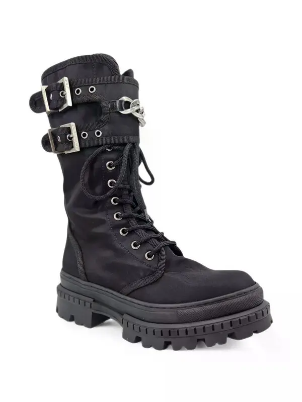 MADISON MAISON Chain-detail Buckled Combat Boots