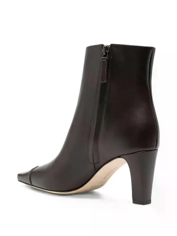 Manolo Blahnik Vivecal Visconti Leather Ankle Boots