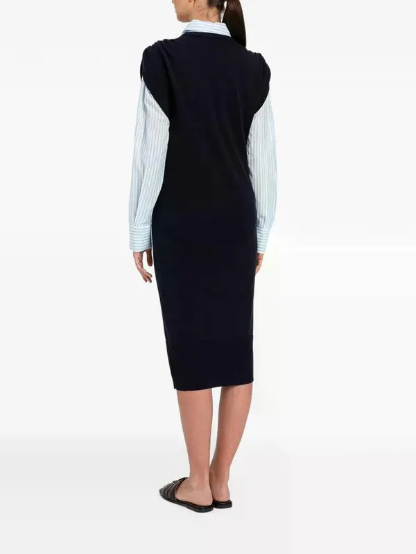 TWINSET Gathered-shoulder Sleeveless Midi Dress