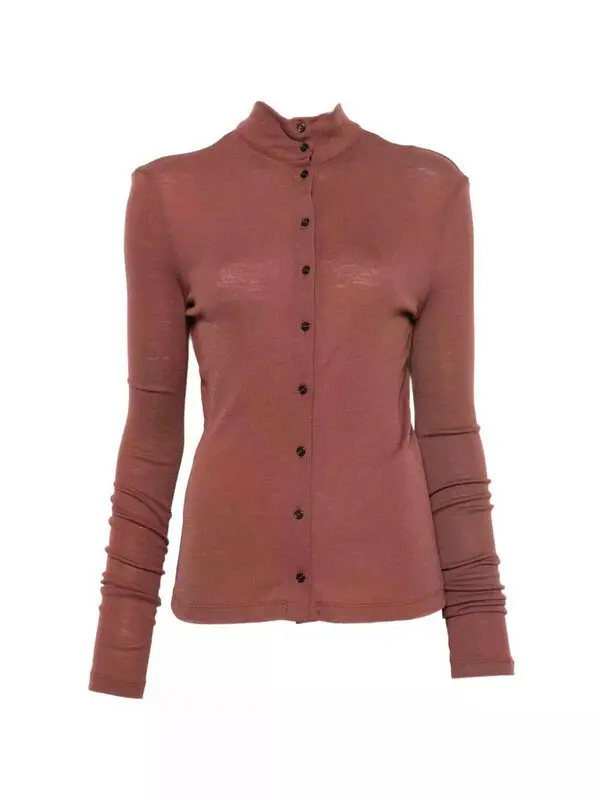 ALYSI Button-up Turtle-neck Sweatshirt