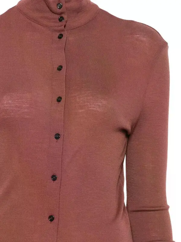 ALYSI Button-up Turtle-neck Sweatshirt
