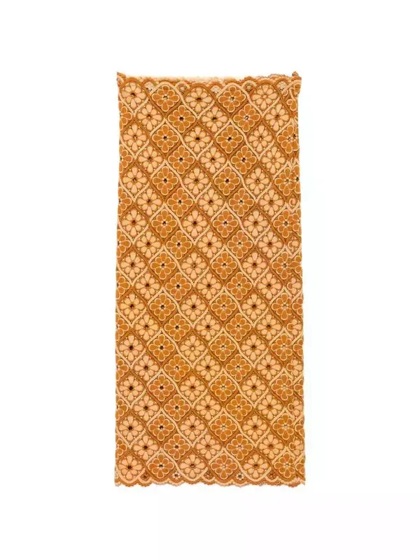 Comme Des Garçons 1990s Floral-lace Midi Skirt - Brown