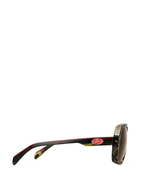BUGATTI Tortoiseshell-effect Pilot-frame Sunglasses