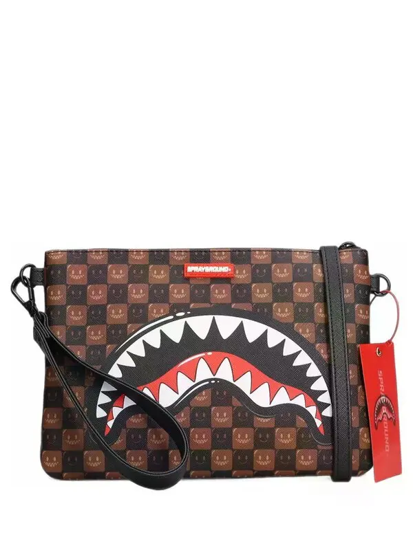SPRAYGROUND Sharks In Paris Bubble Check Clutch Bag