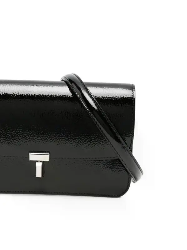 TOTEME T-lock Grained-patent Crossbody Bag
