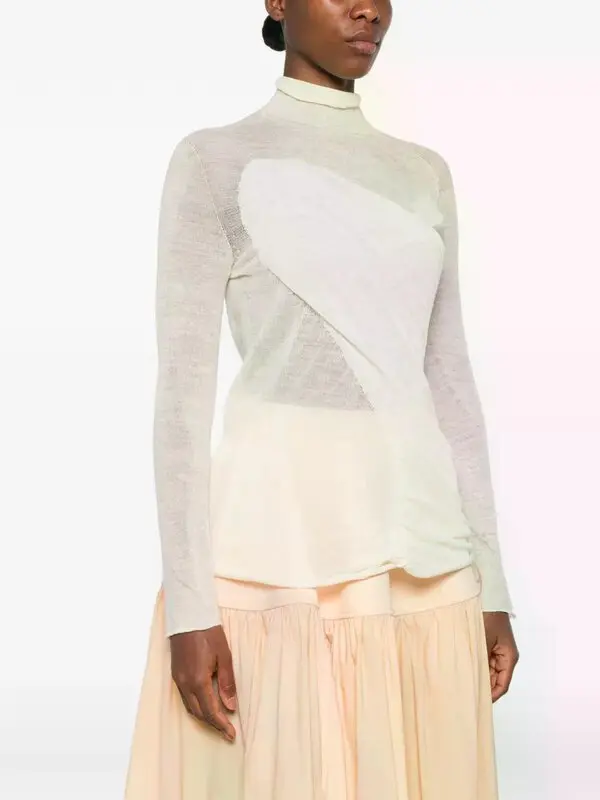 Issey Miyake Hug Ruched Long-sleeve Top