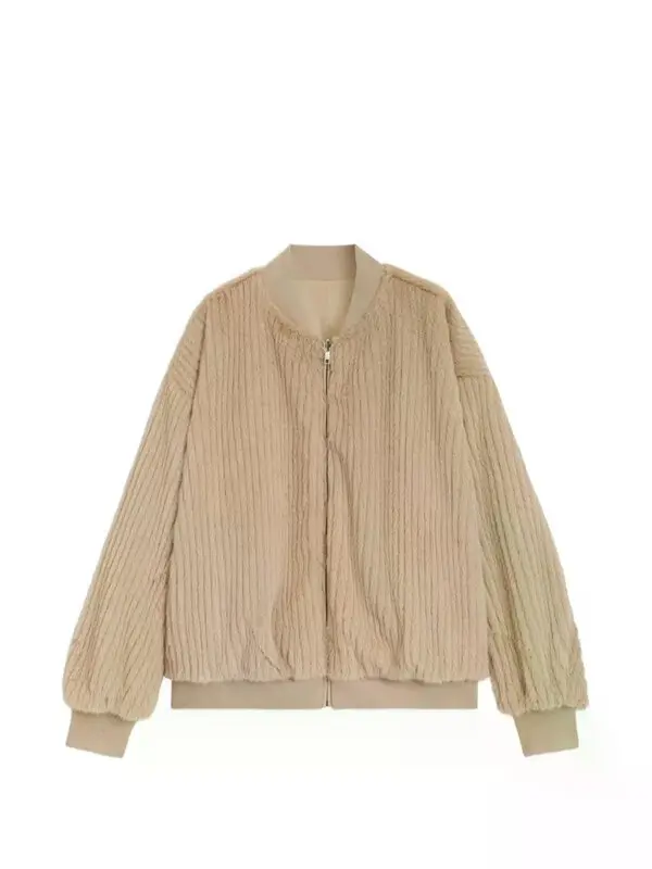 BOSS Reversible Relaxed-fit Bomber In Satin And Faux Fur - Neutrals