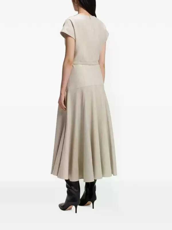 BOSS Melange Flannel Belted Maxi Dress