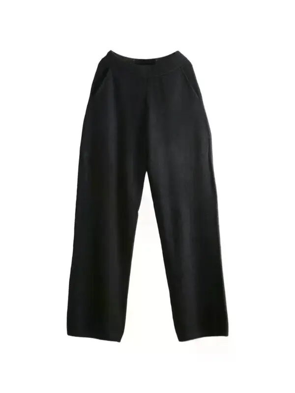 Frenckenberger Drawstring Straight-leg Trousers - Black