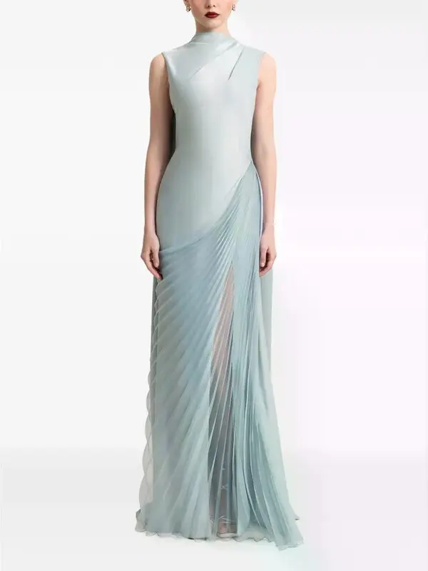 GEMY MAALOUF Sleeveless Pleated Maxi Dress