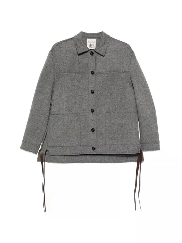 SEMICOUTURE Tie-detail Button-up Jacket - Grey
