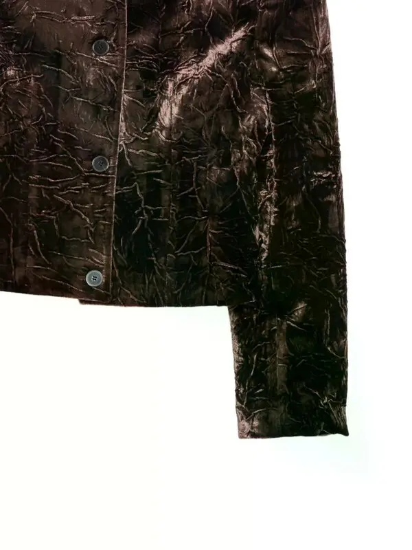ALYSI Crinkled-finish Button-up Jacket