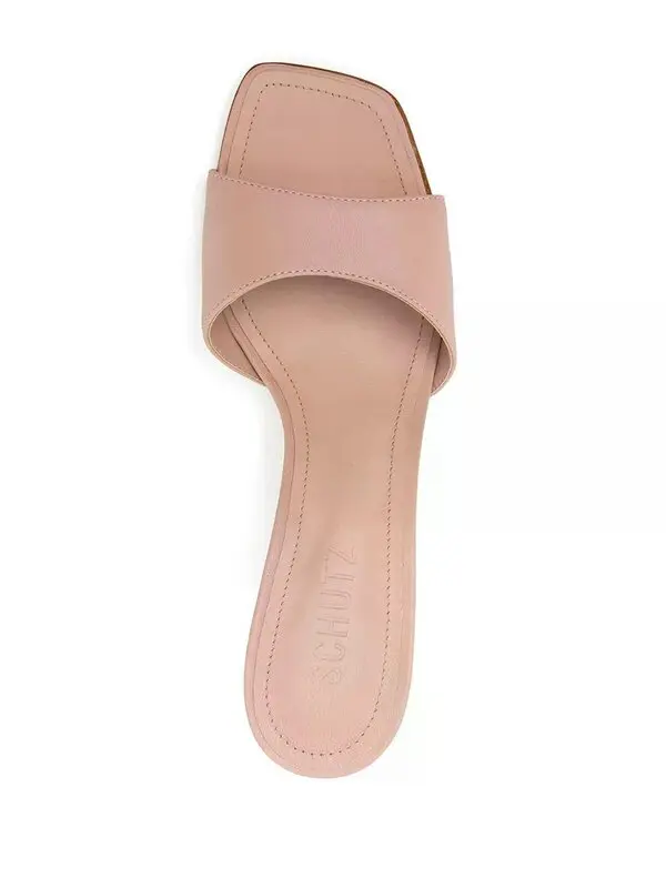 Schutz Mid-heel Leather Mules