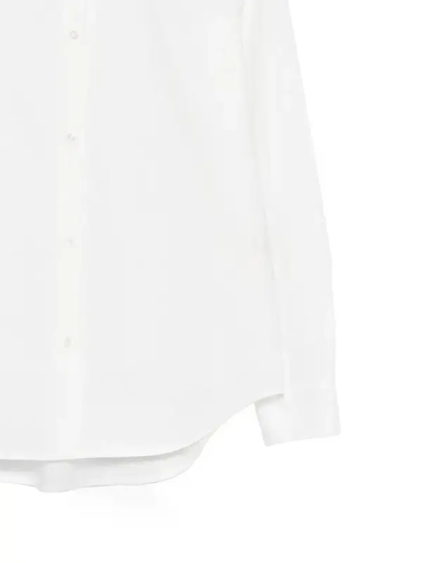 GRIFONI Button-up Shirt With Long Sleeves And Curved Hem