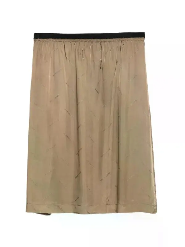 MAISON MARGIELA Logo Pattern Midi Skirt - Brown