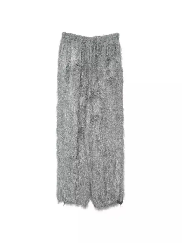 ALYSI Brushed-finish Straight-leg Trousers - Grey