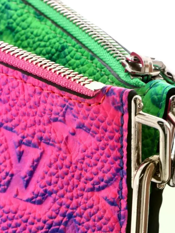 LOUIS VUITTON Trio Pouch Messenger Bag Illusion Monogram Taurillon Leather - Green