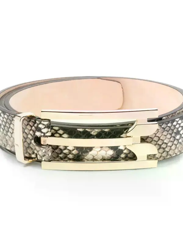 Victoria Beckham Dorian Snake-effect Leather Belt