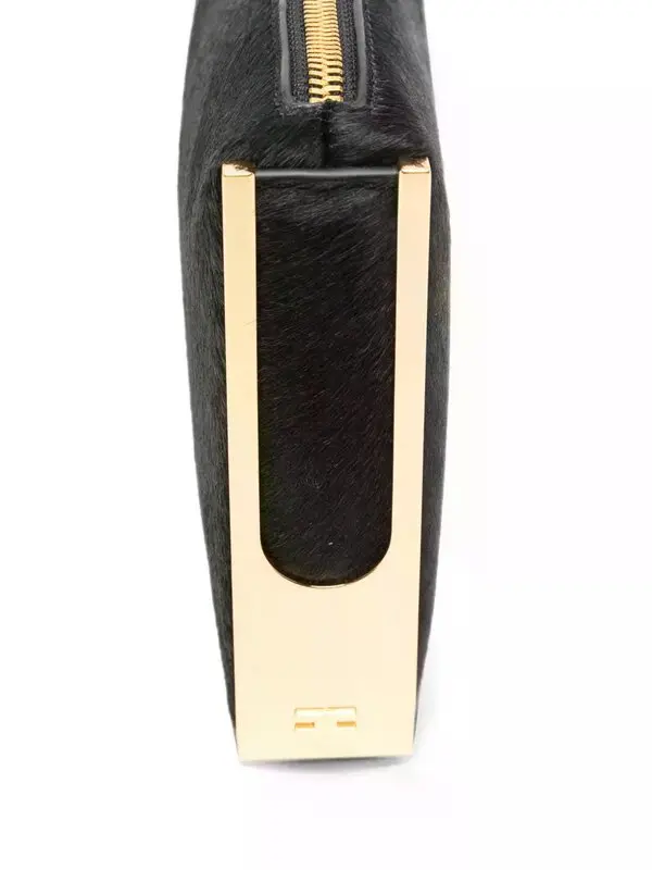 Elisabetta Franchi Hair Leather Clutch Bag