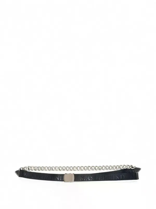 MASTERMIND WORLD Logo-jacquard Chain-link Belt - Silver