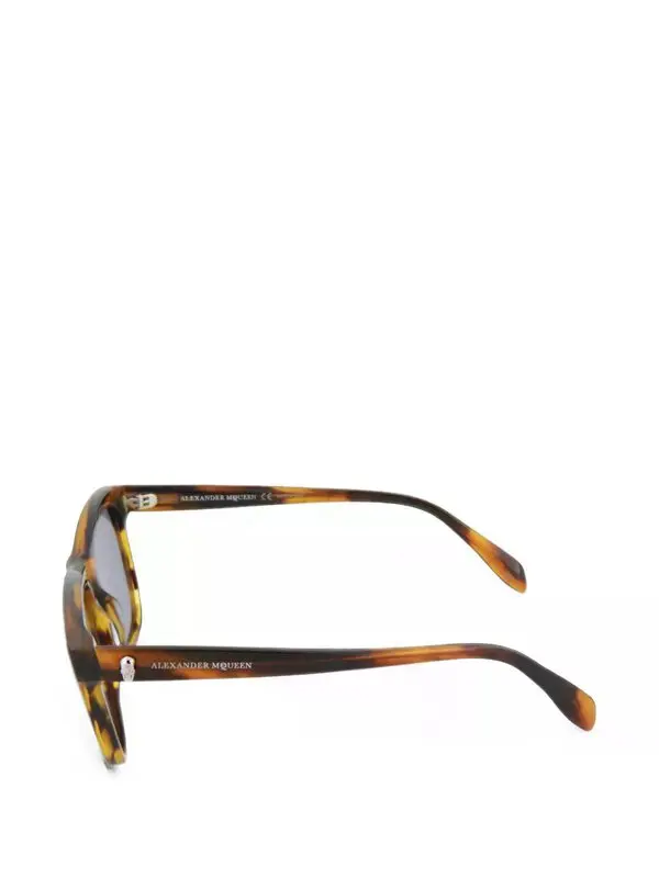 Alexander McQueen Tortoiseshell-effect Skull Sunglasses