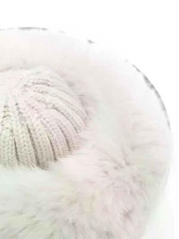 LISKA Fur Trimmed Beanie Hat