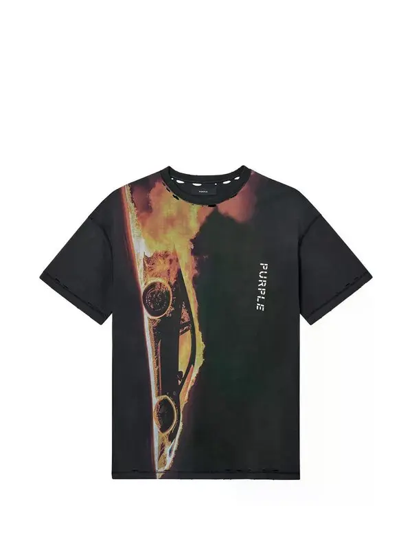 PURPLE BRAND Zut Alors Distressed T-shirt