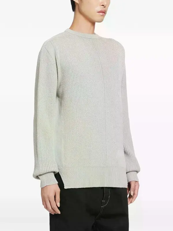 Rick Owens Fisherman Ribbed-knit Crew-neck Sweater - Grey