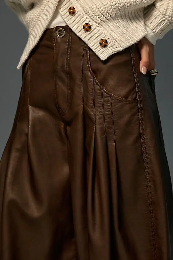 Free People Right Turn Vegan Leather Trousers At