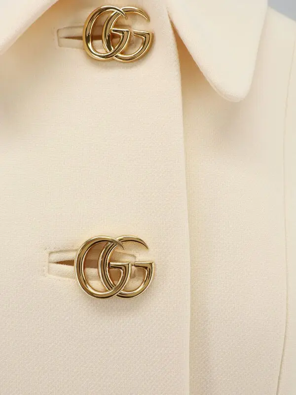 Gucci Wool Crêpe Coat With Double G Buttons