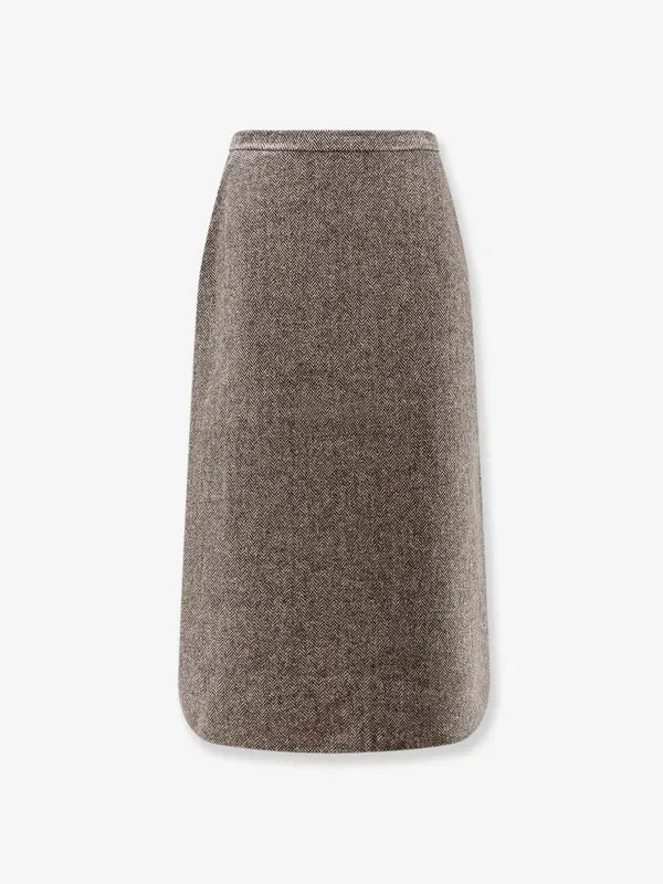 PHILIPPA 1970 Wool Blend Herringbone Flared Skirt
