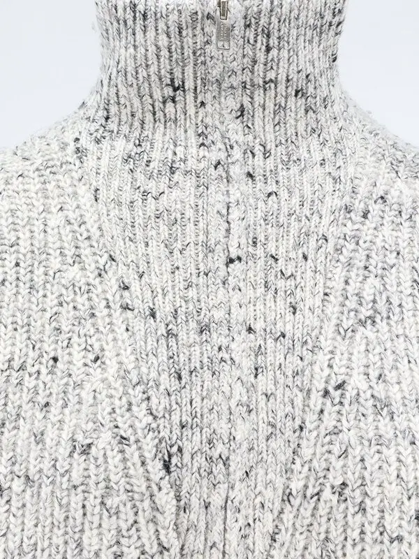 MARANT ETOILE Melange Ribbed Knit Turtleneck Sweater