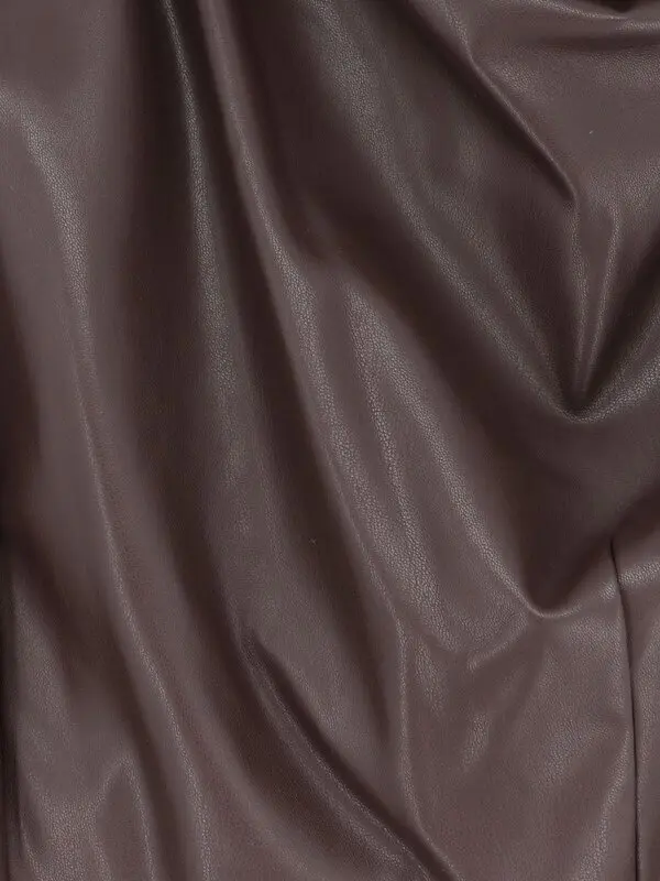 ACTUALEE Sleeveless Faux Leather Dress With Draped Side