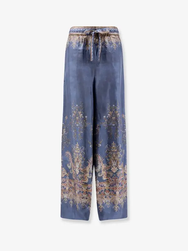 Zimmermann Valiant Track Silk Trousers - Blue