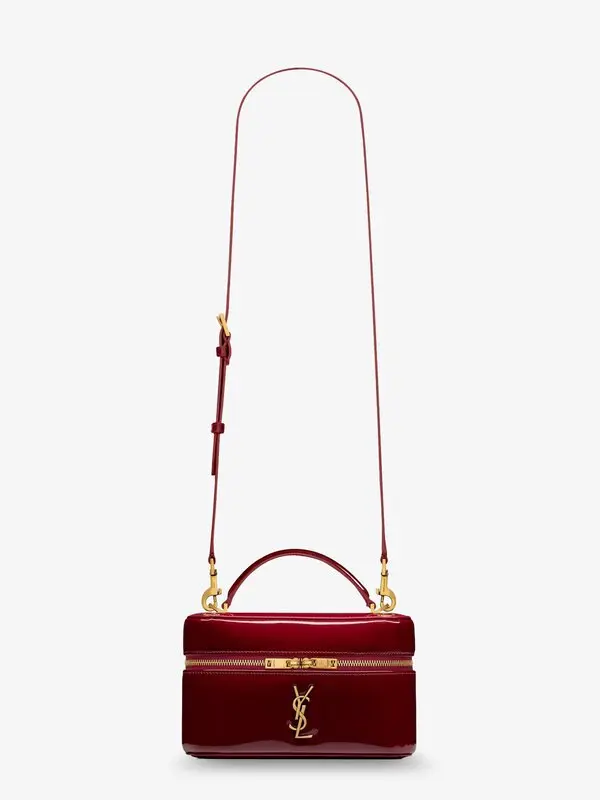Saint Laurent Patent Leather Vanity Bag - Red