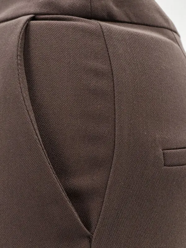 ACTUALEE Rayon Blend Trousers With Flared Hem