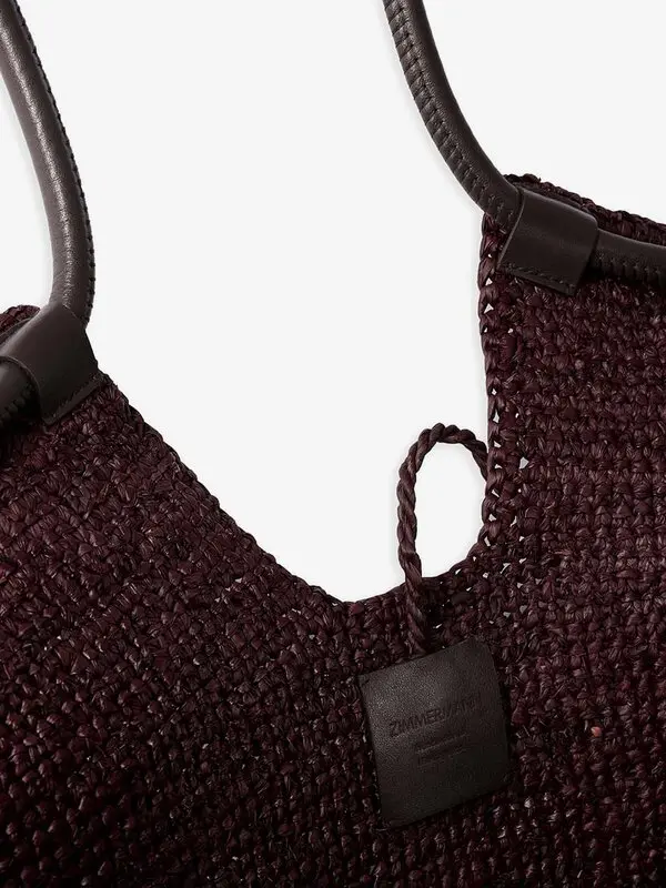 Zimmermann Goldentime Raffia Shoulder Bag With Ruffles