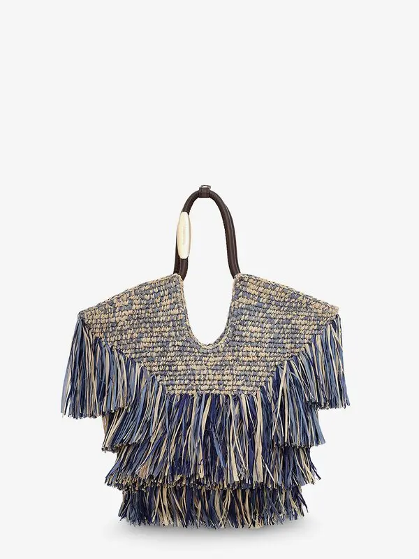 Zimmermann Goldentime Raffia Handbag - Blue