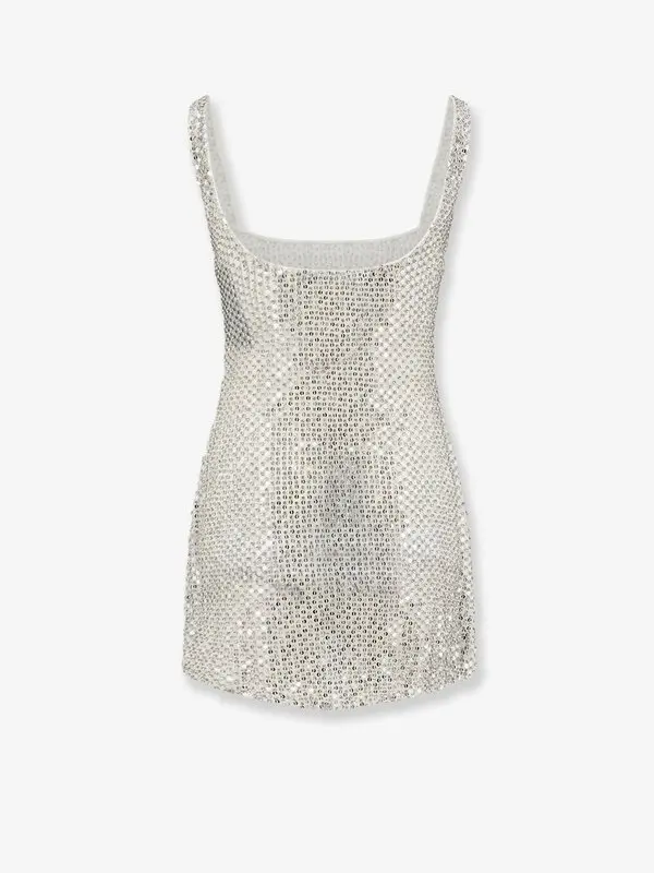 Retrofete Mini Dress With Seqiuins And Rhinestones