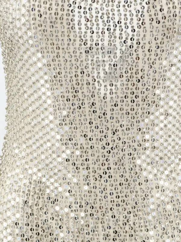 Retrofete Mini Dress With Seqiuins And Rhinestones